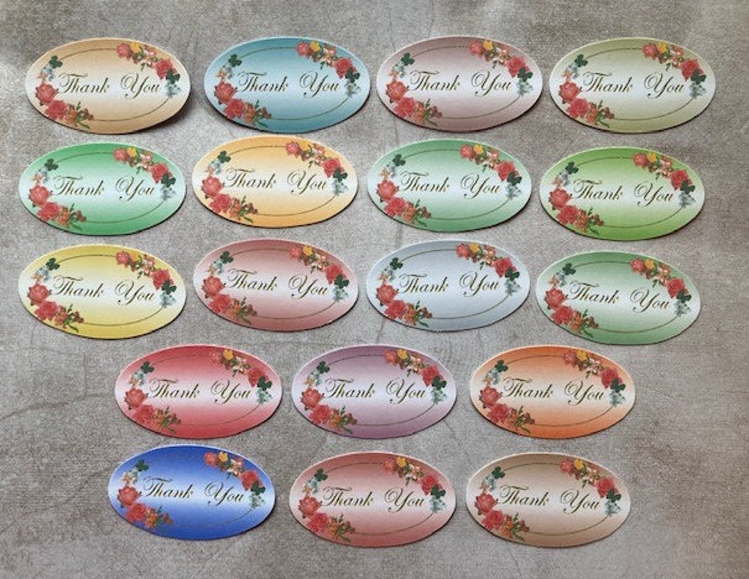 18 Oval-shaped Thank You Card Making Embellishments, Sentiments ...