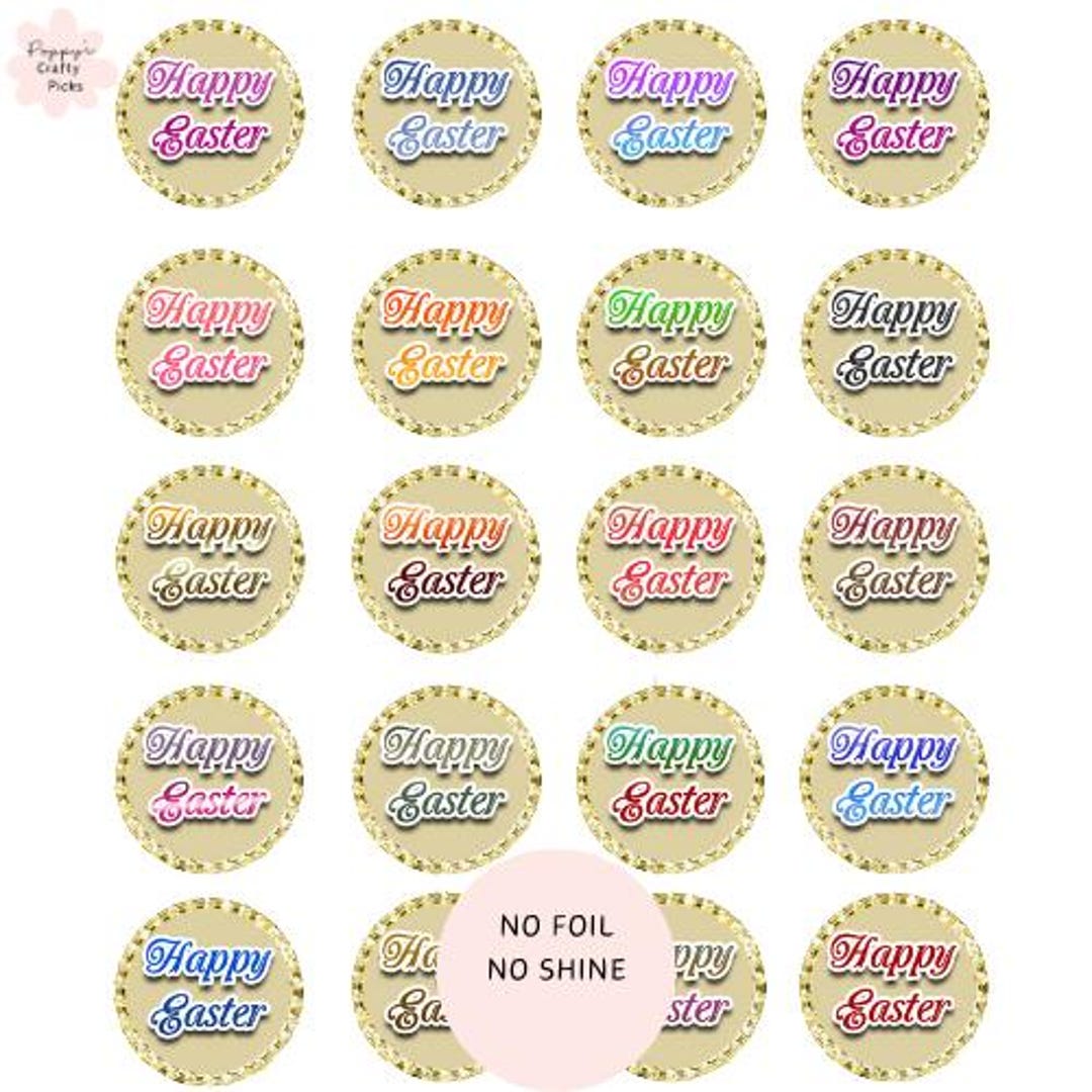 20 Round Happy Easter Sentiments, Card Making, Greetings Banners, Craft ...
