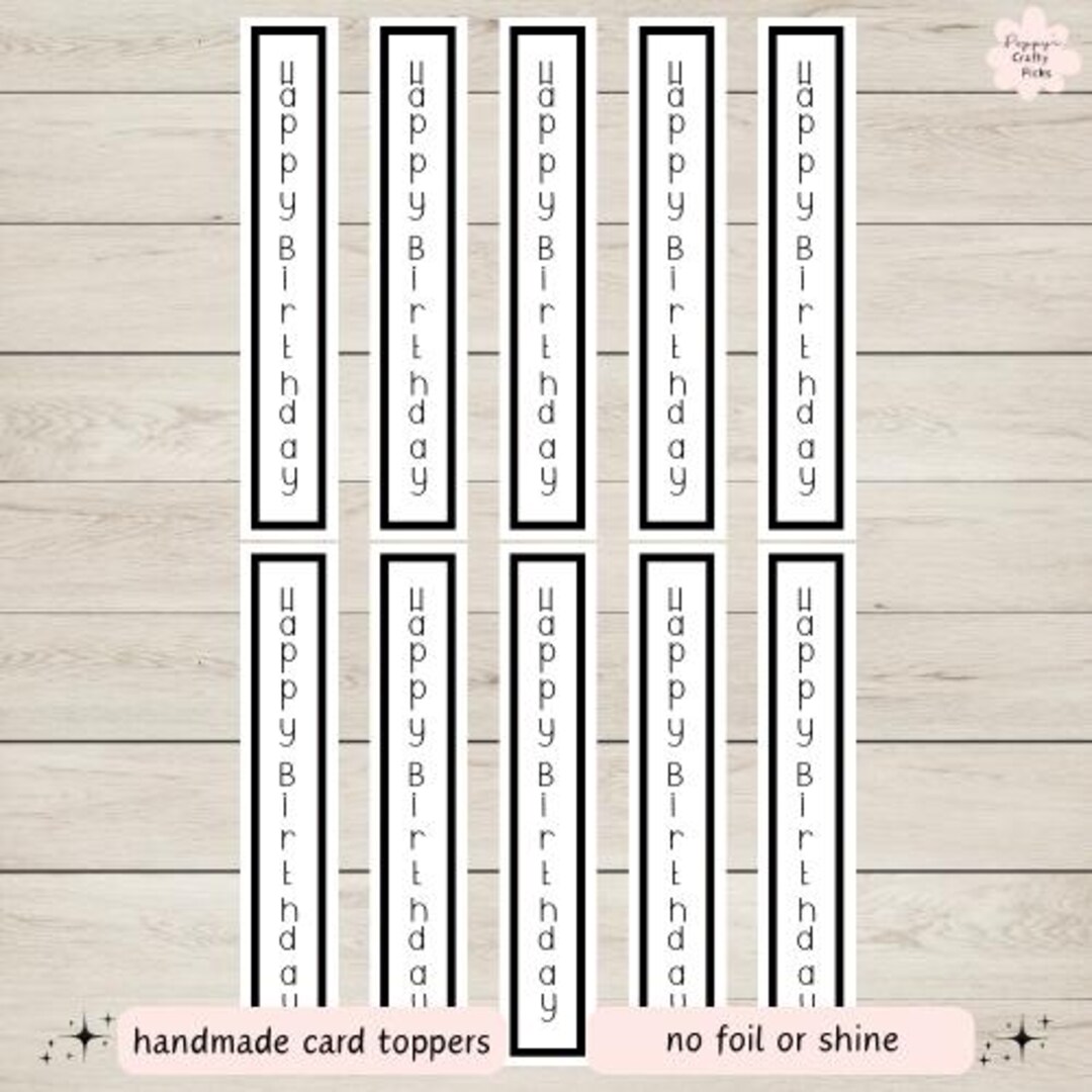 10 Vertical Happy Birthday Card Making Banners, Cardmaking Supplies ...