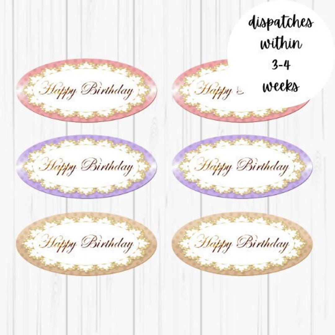 6 Oval-shaped Happy Birthday Sentiments, Card Making, Make Your Own ...
