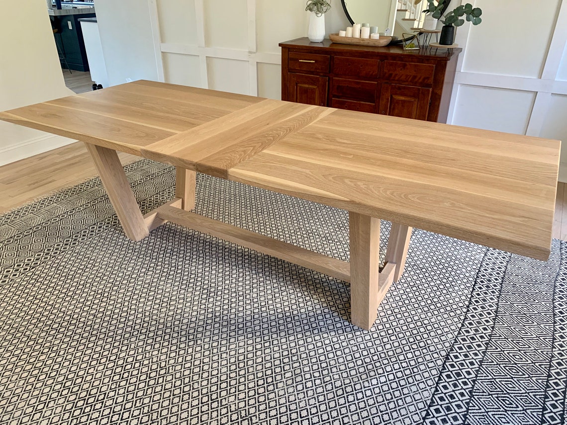 Modern White Oak Dining Table - Etsy