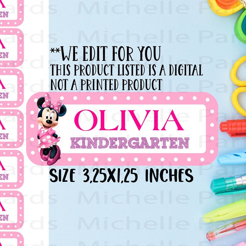 Minnie Mouse Labels - Etsy
