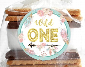 Personalized Wild One Stickers Birthday Labels Tribal - Etsy