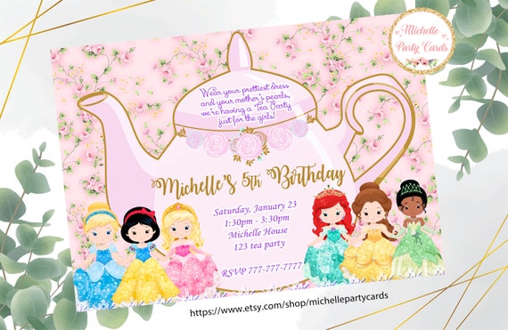 Princess Costume Tea Party Invitation Princess Tea Party - Etsy