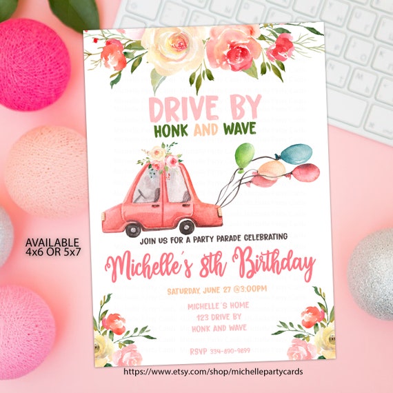 Drive by Parade Invitation Drive Through Birthday Party Drive - Etsy