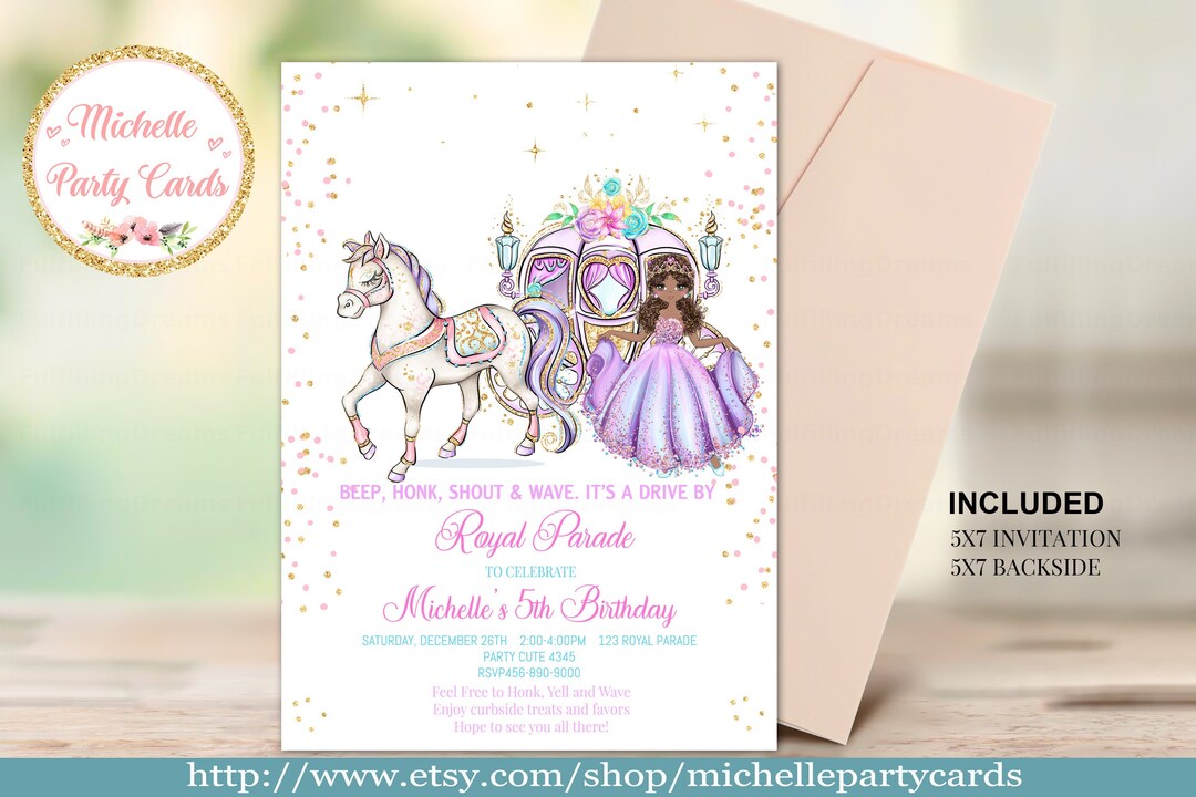 Princess, African American, Parade Invitation, Royal Invitation ...