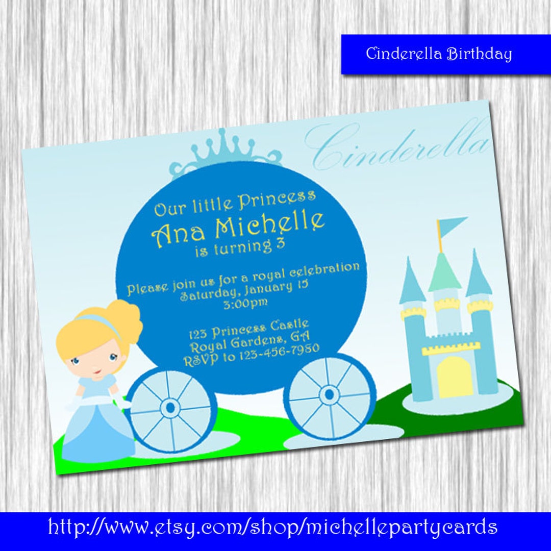 Cinderella Birthday Party Invitation Princess Birthday Party ...