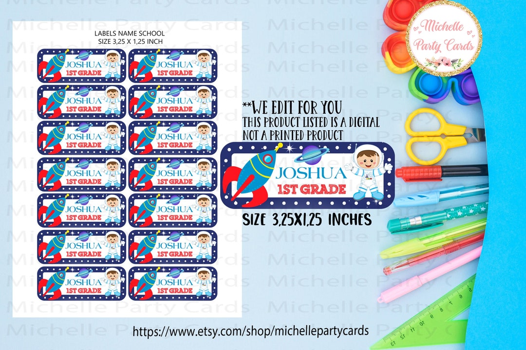 Digital File Space Labels Name, Astronaut Space Labels Name, Labels for ...