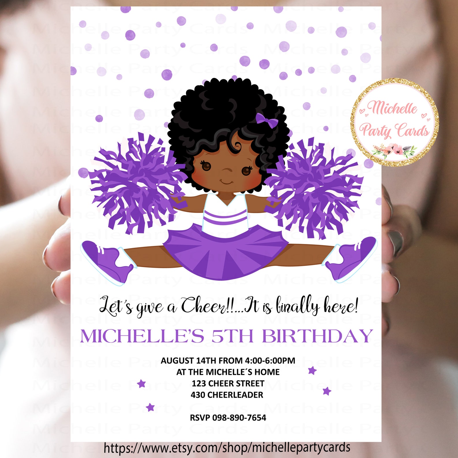 Cheer Invitation Cheerleading Party Birthday Invitation - Etsy