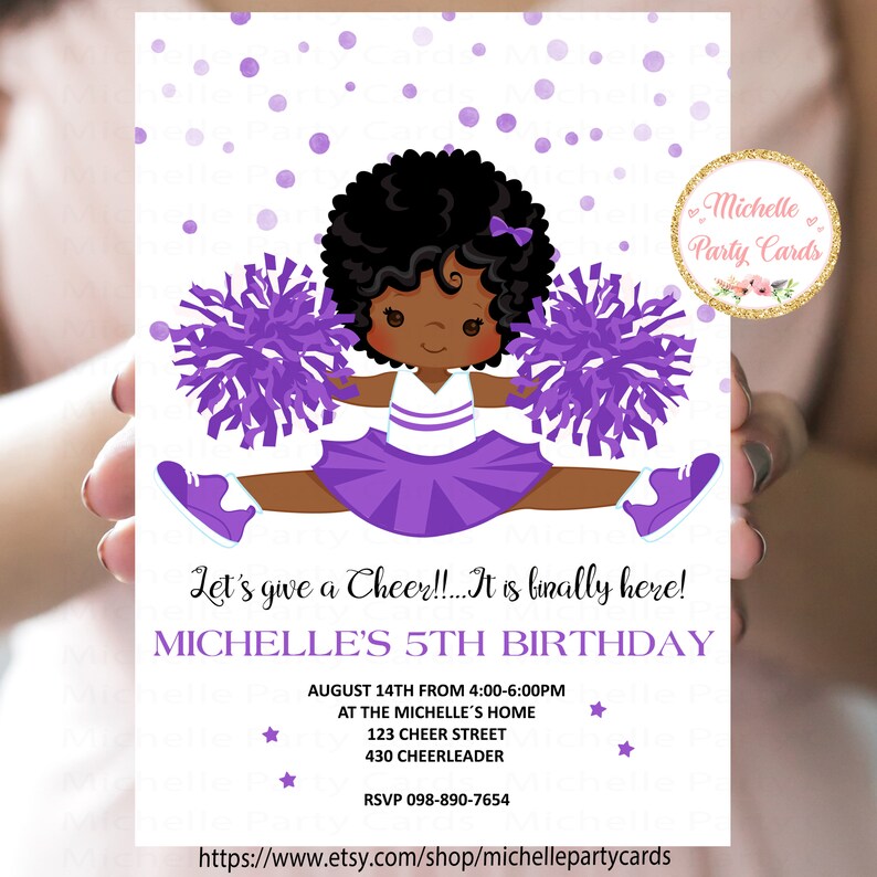 Cheer Invitation Cheerleading Party Birthday Invitation - Etsy