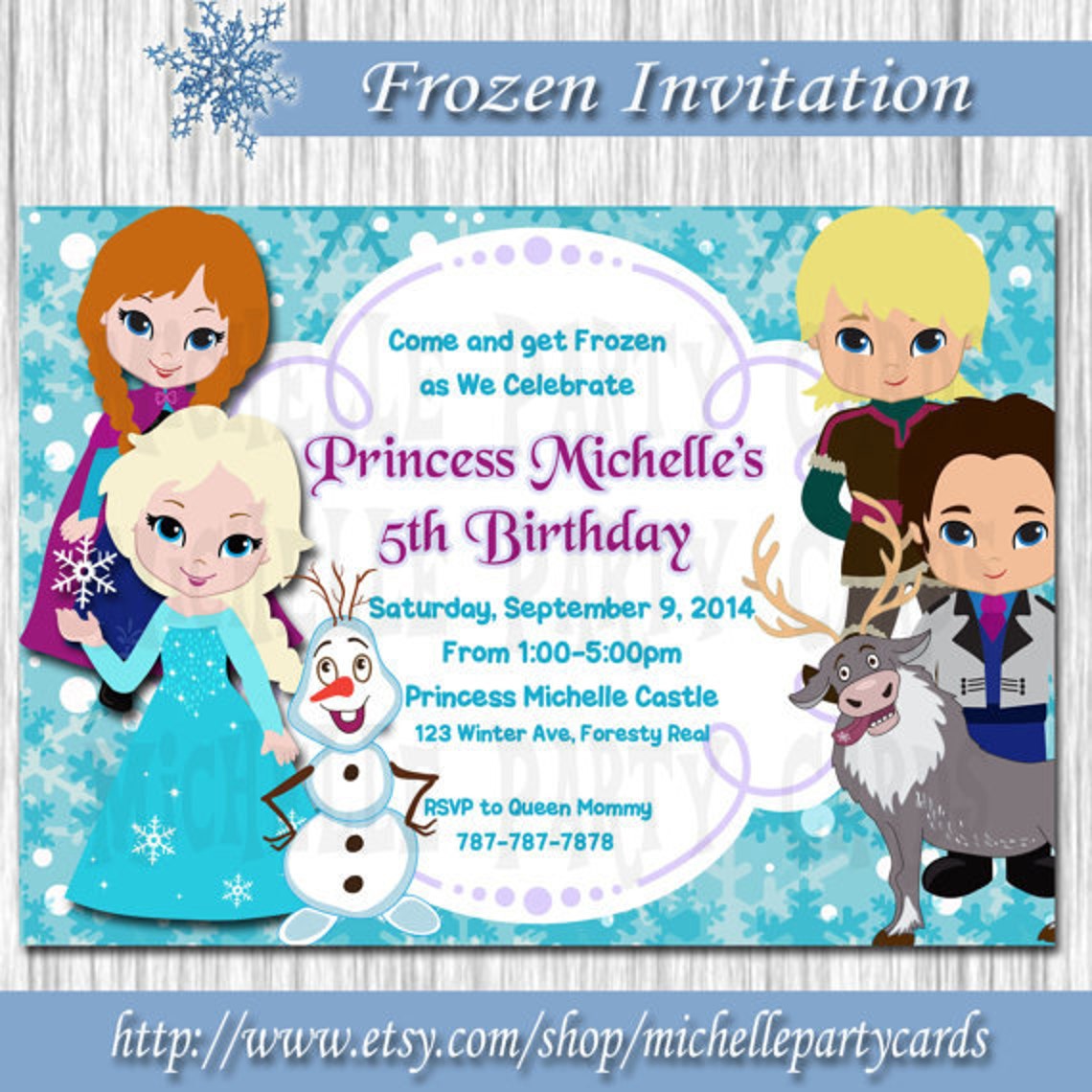 Frozen Invitation Frozen Party Invite-frozen Birthday | Etsy