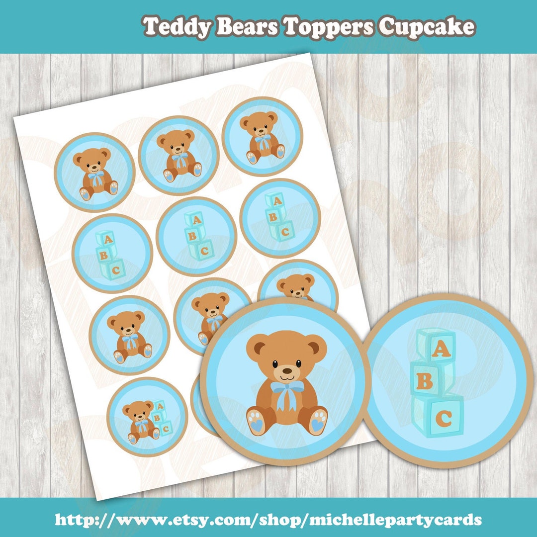 Teddy Bears Toppers Cupcake Teddy Birthday Teddy Baby - Etsy