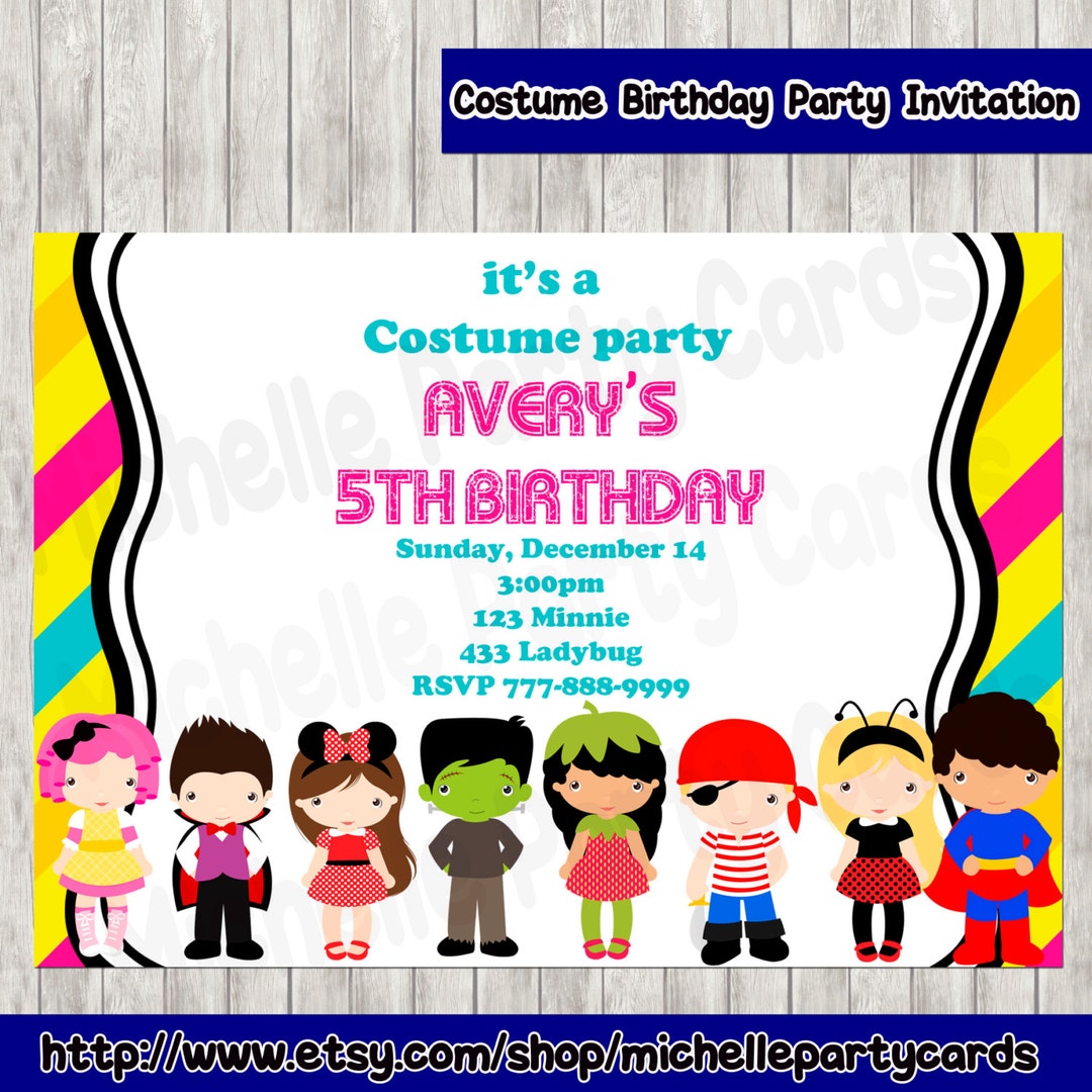 Costume Birthday Party Invitation - Etsy