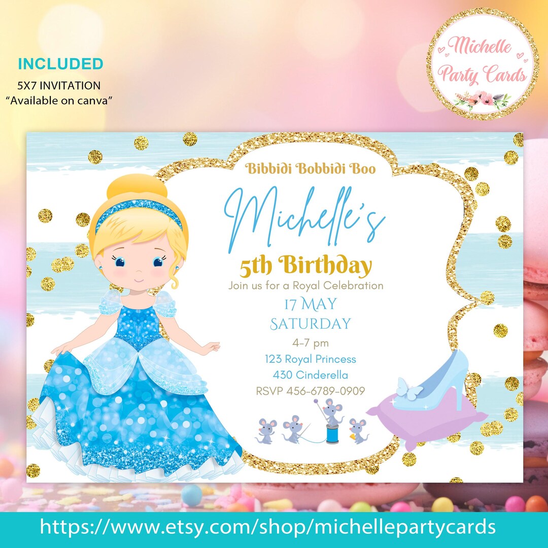 Editable Cinderella Invitation, Princess Party, Princess Invitation ...
