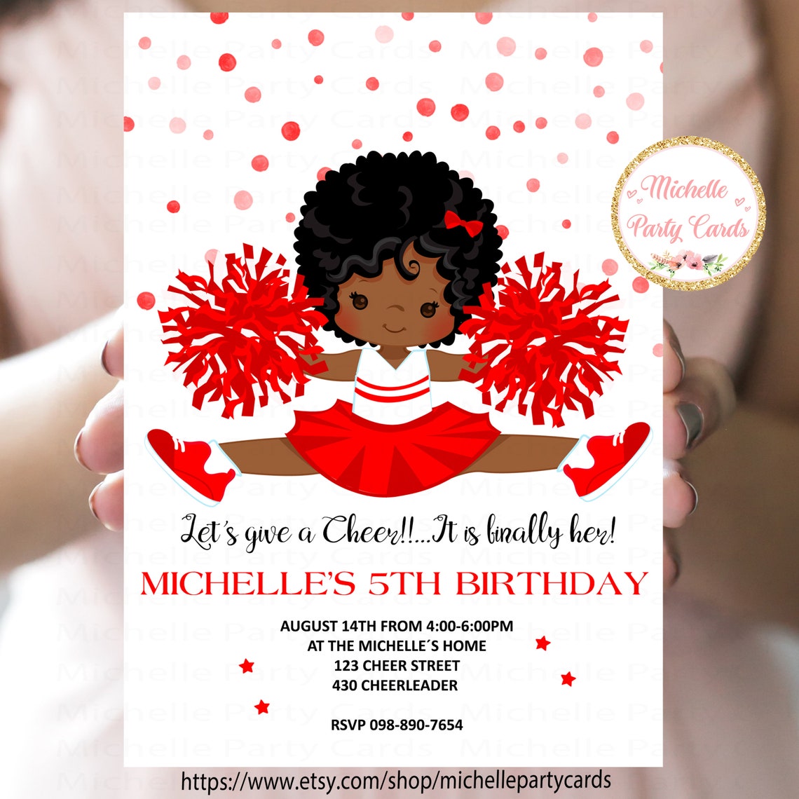 Cheer Invitation Cheerleading Party Birthday Invitation | Etsy