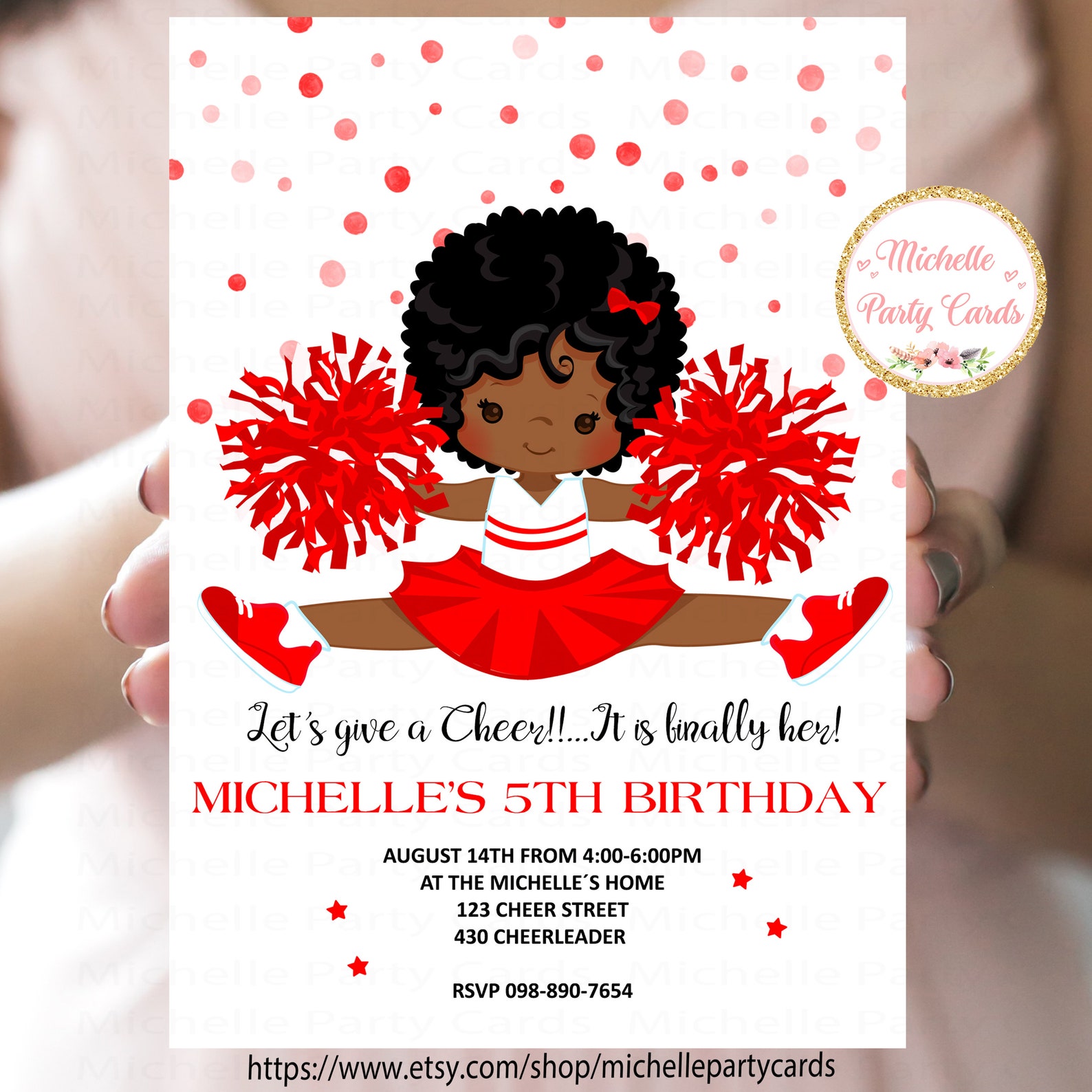 Cheer Invitation Cheerleading Party Birthday Invitation | Etsy