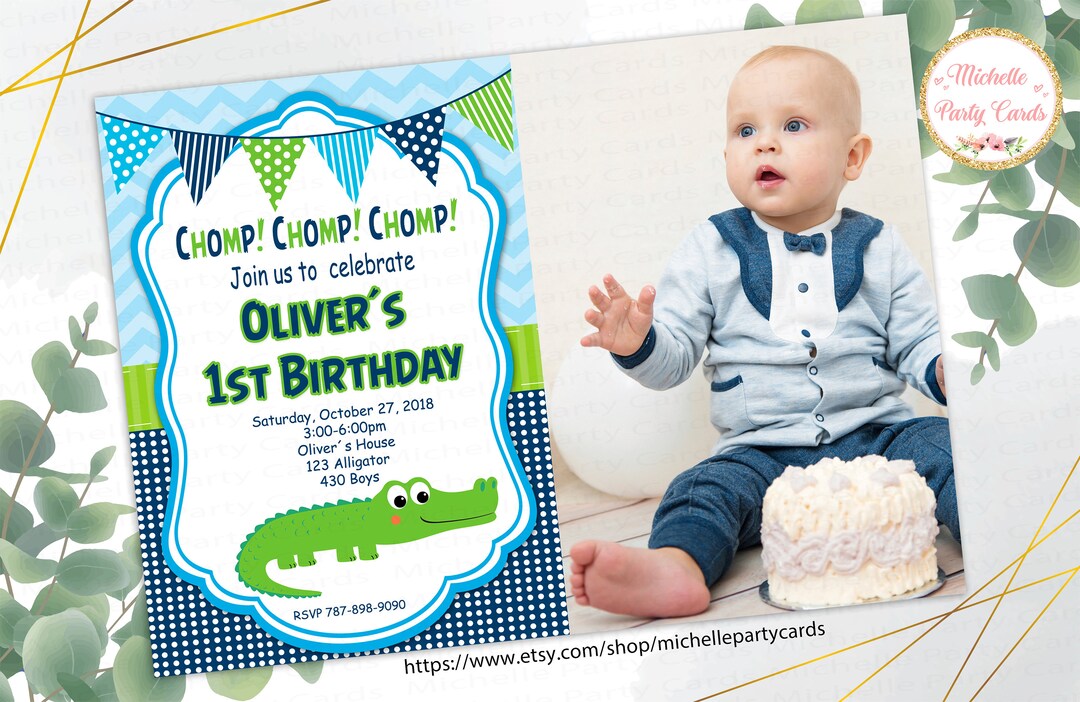 Alligator Birthday Invitation Printable Boys Party Invitation Alligator ...