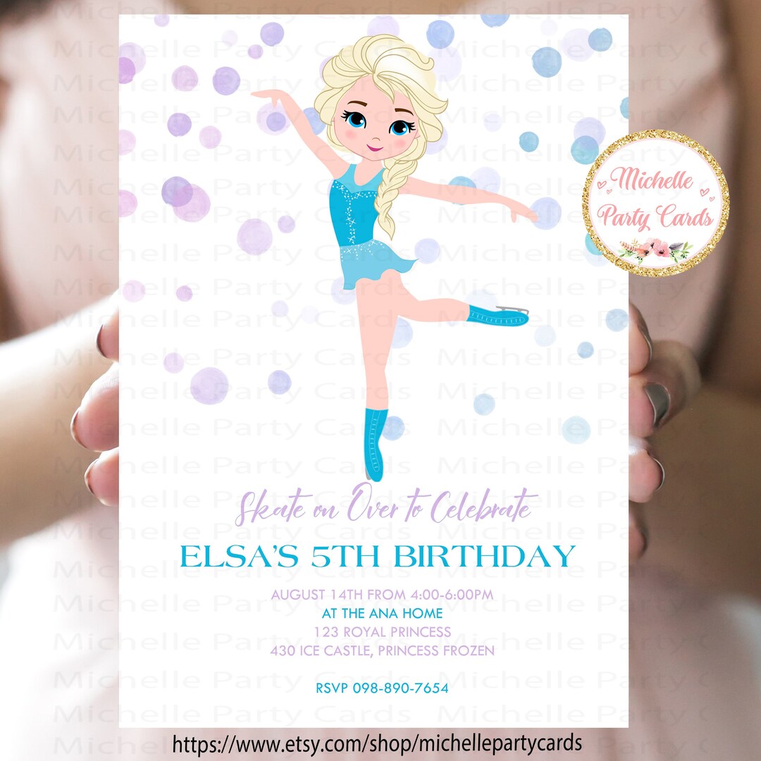 Elsa Skating Invitation, Ice Princess Skating, Princess Invitation ...