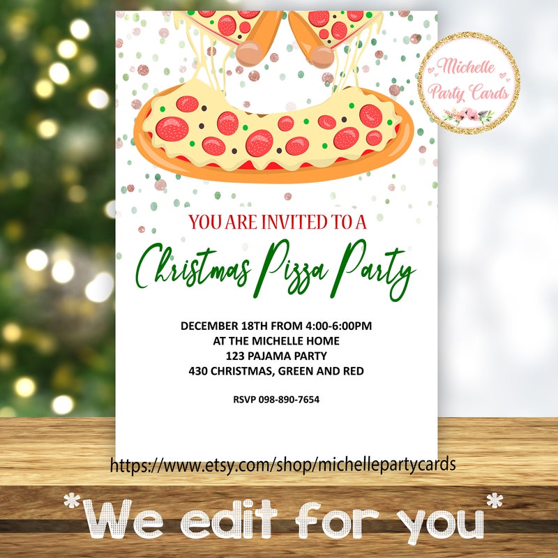 Pizza Party Invitation - Etsy