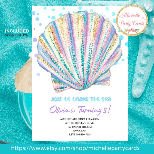 Shell Invitations - Etsy