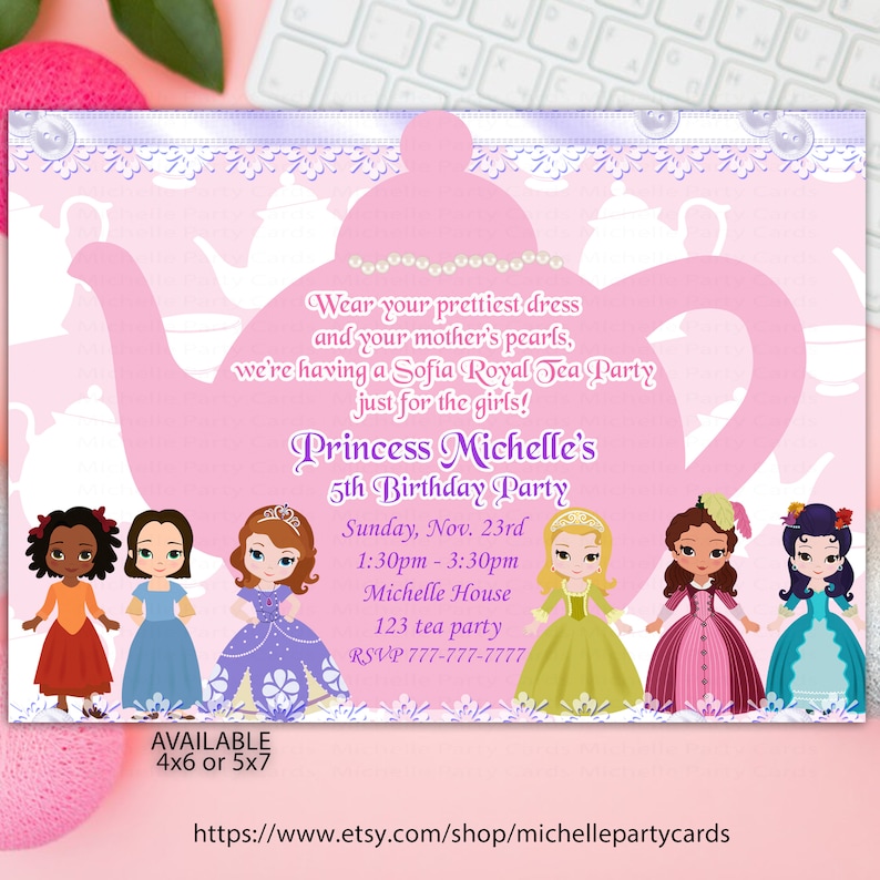 Princess Tea Party Invitation-all Princesses-princess - Etsy