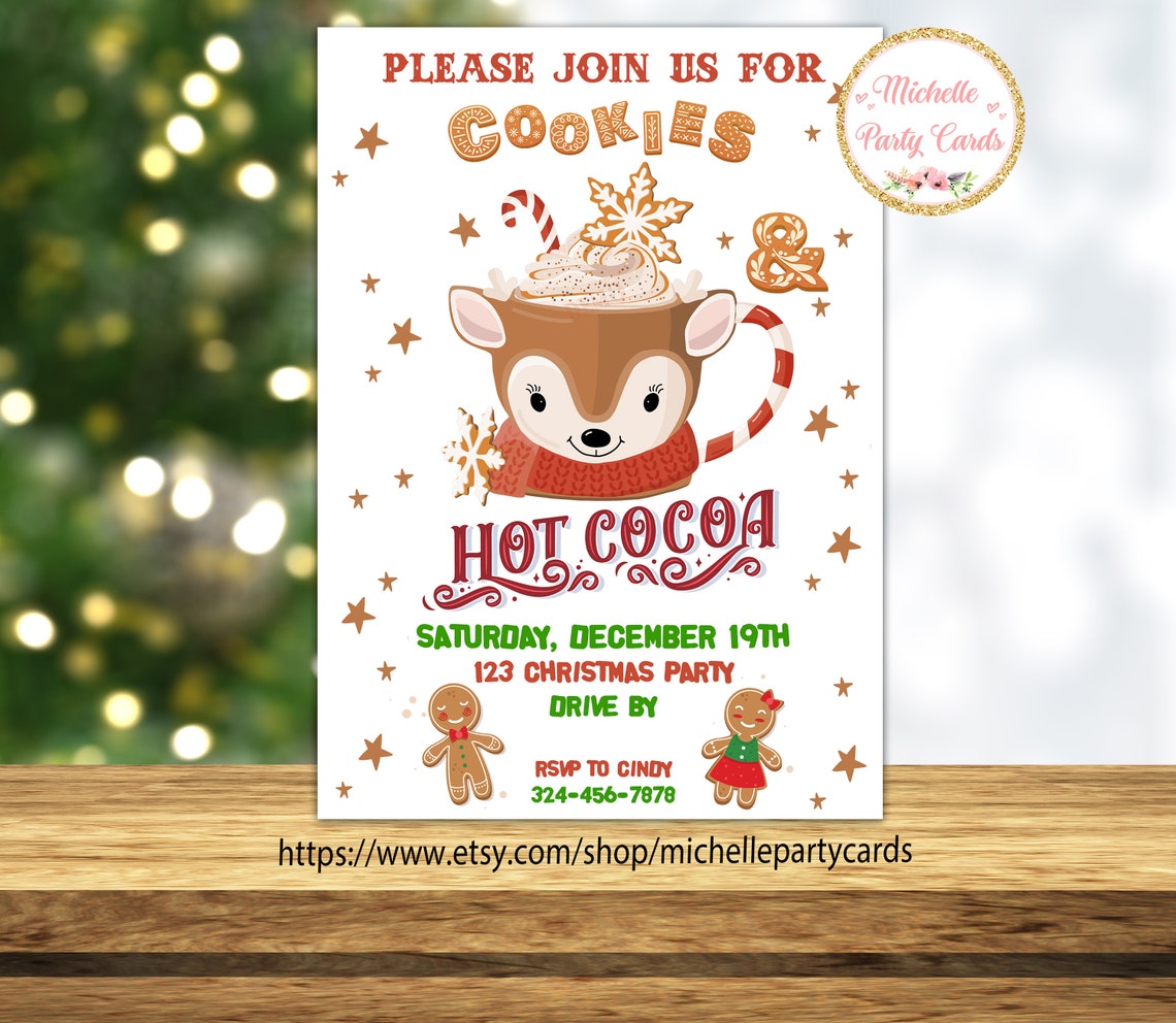 INSTANT DOWNLOAD Favor Tag Cookie and Cocoa Christmas Hot - Etsy