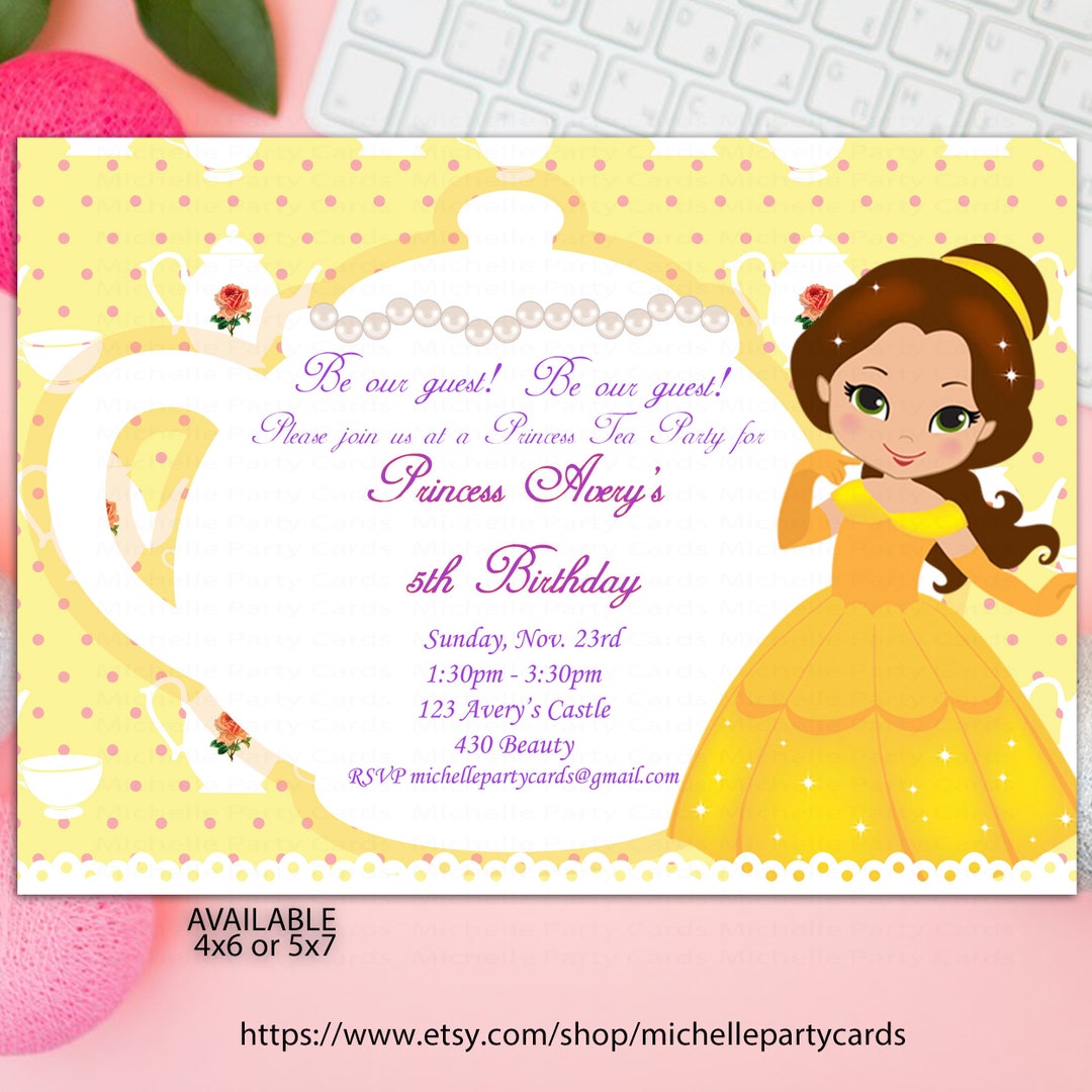 Princess Belle Tea Party-princess Ariel Tea Party-birthday Tea-party ...