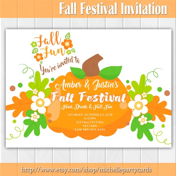 Fall Festival Invitation Fall Party Invitation Happy Fall - Etsy