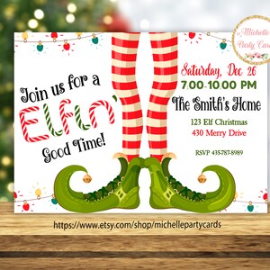 Elf Christmas Invitation, Christmas Party Invitation, Holiday Party ...