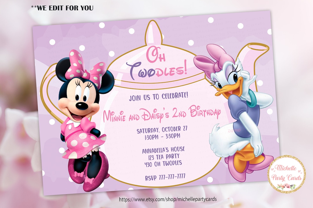 Tea Party Invitation, Tea Party Minnie Mouse, Tea Party Daisy Duck ...