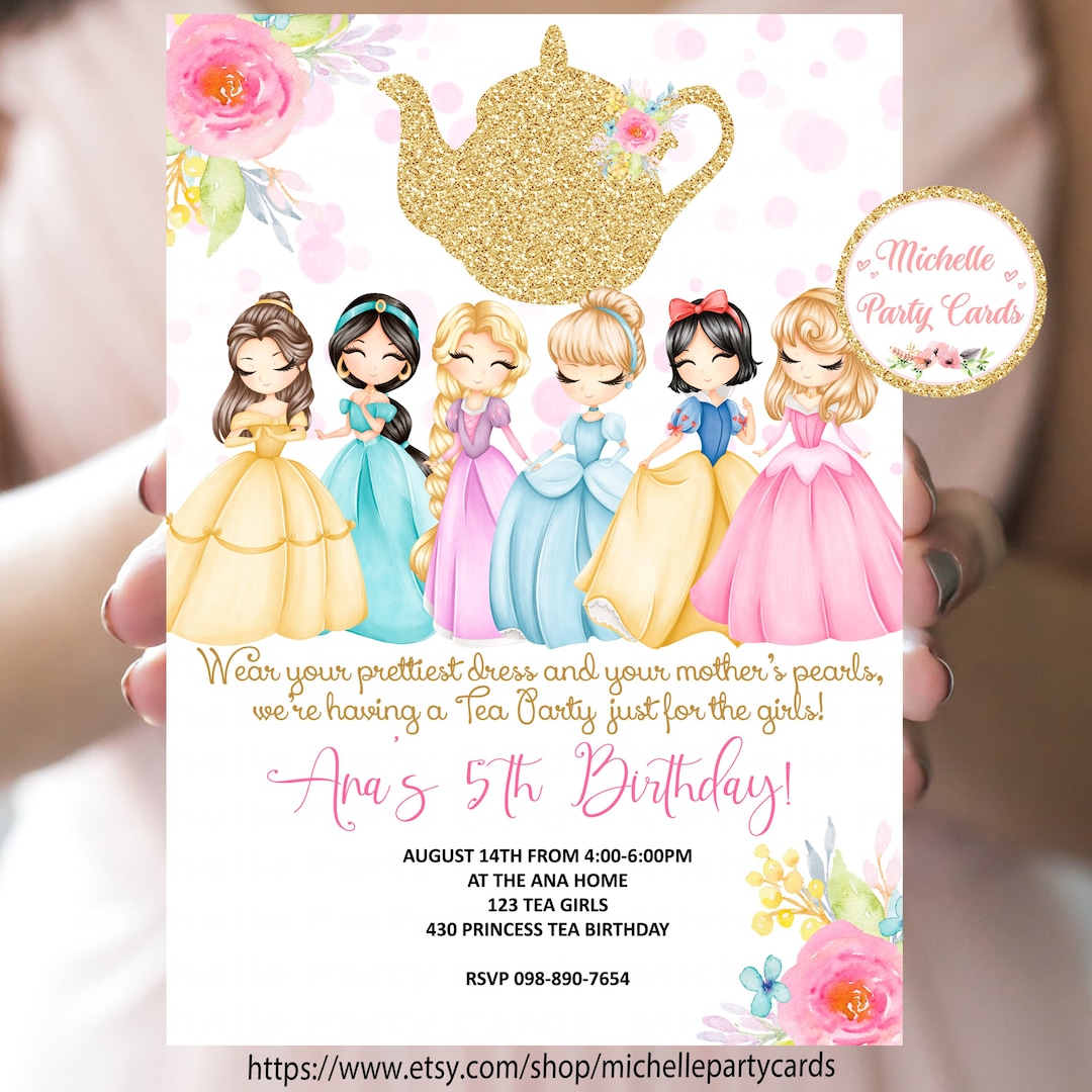 Tea Party Invitation, Princess Tea Party, Princess Birthday, Tea ...