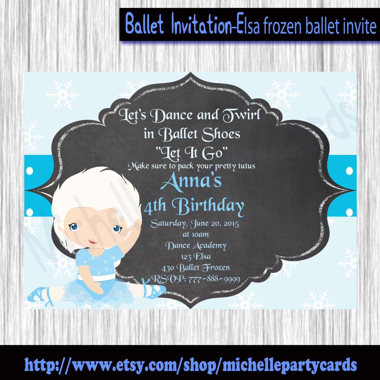 Ballet Invitation-elsa Frozen Ballet Invite Frozen - Etsy