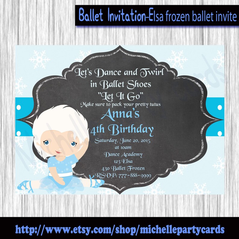 Ballet Invitation-elsa Frozen Ballet Invite Frozen - Etsy
