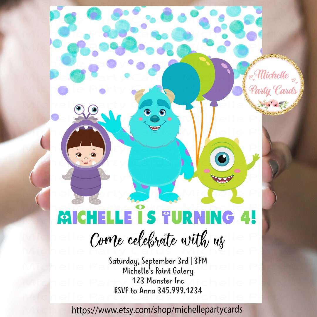 Monster Birthday Invitation, Monster Invitation, Sully Invitation, Boo ...