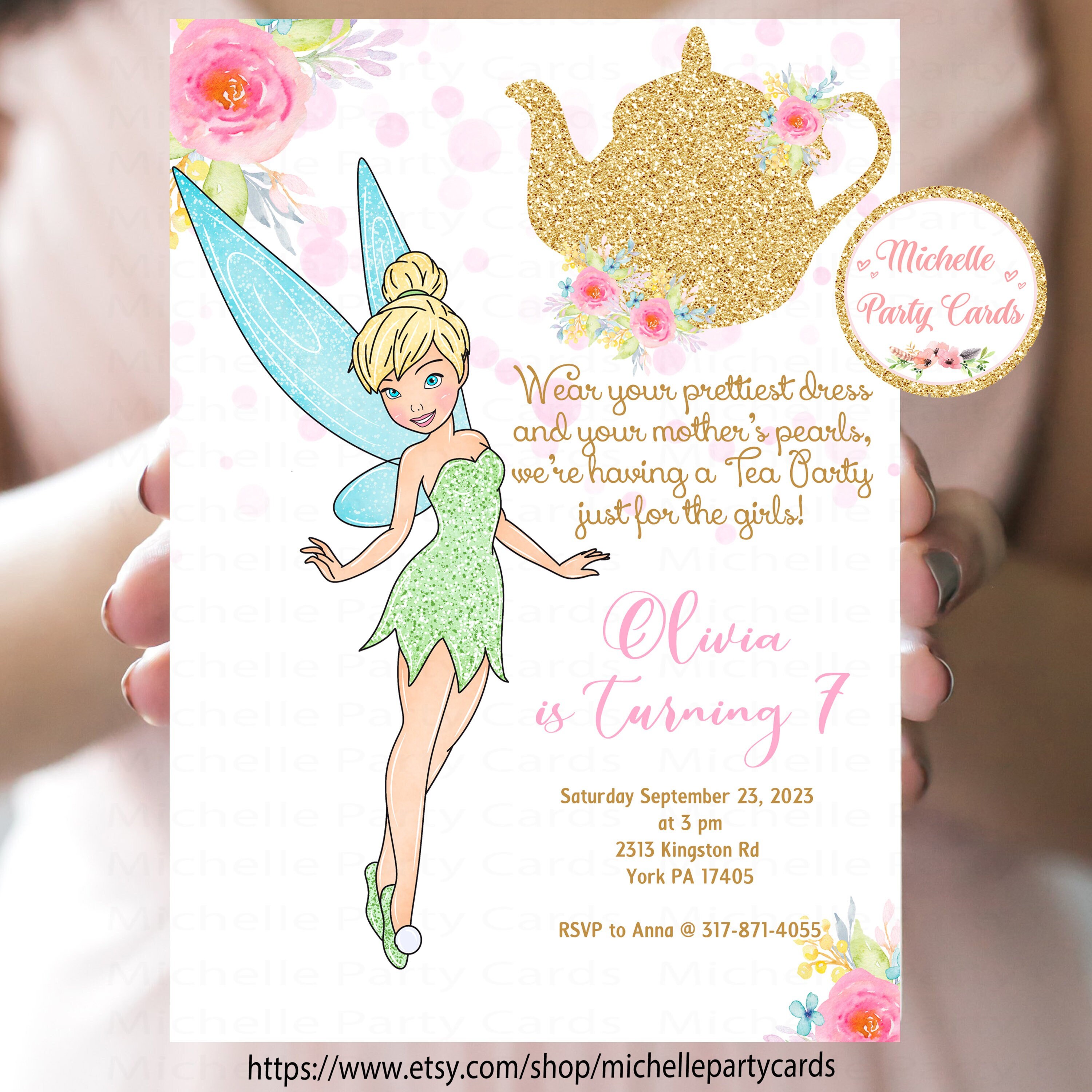 Fairy Tea Party Invitation, Tinkerbell Party Invitation, Tea Birthday ...