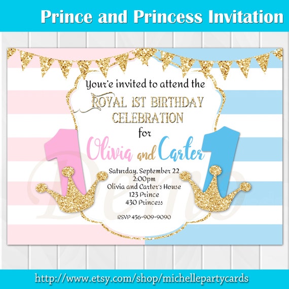 Prince And Princess Birthday Invitations Pool Slogans Princess