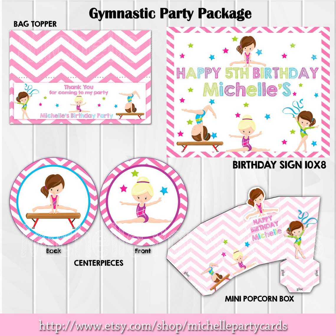 Gymnastic Party Package Printable Gymnastics Pack Printable - Etsy