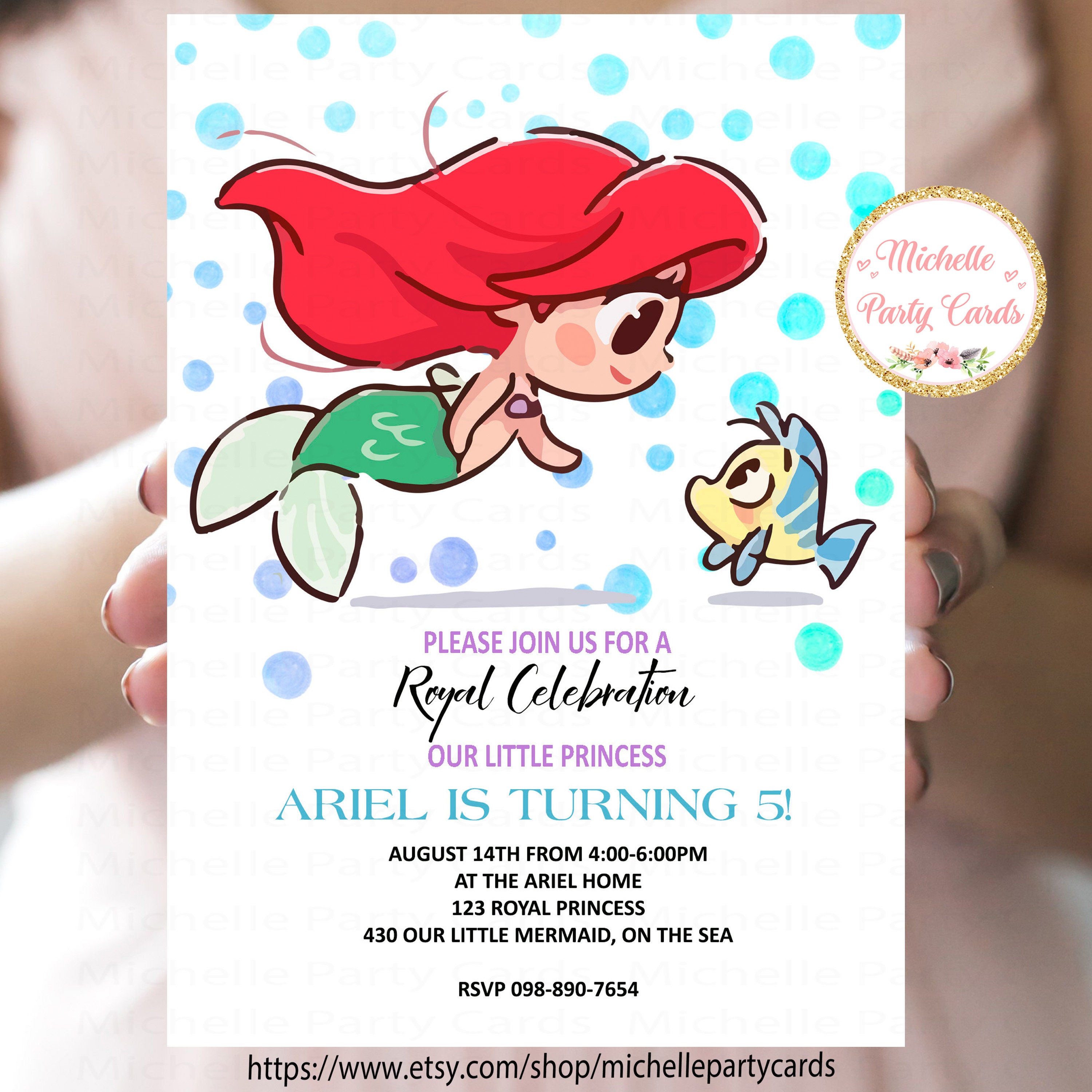 Ariel Invitation Mermaid Birthday Mermaid Invitation | Etsy