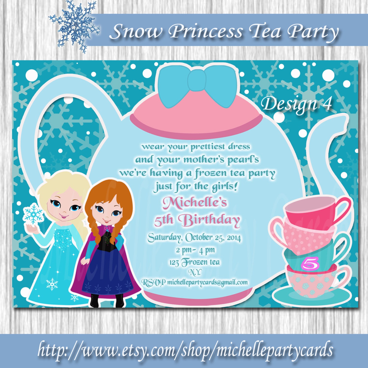 Snow Princess Tea Party-frozen Elsa Bruni Princess Tea - Etsy