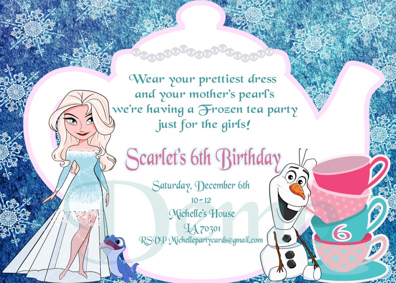 Frozen Princess Birthday Tea Party Frozen Tea Tea Party - Etsy