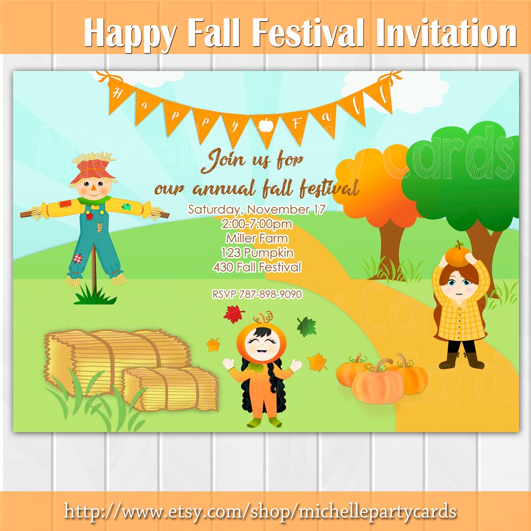 Happy Fall Festival Invitation, Happy Fall Y'all, Fall Festival Party ...