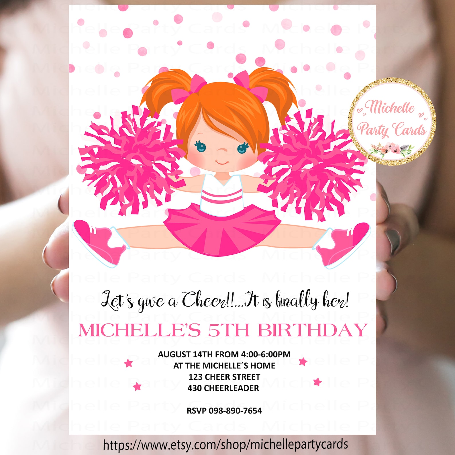 Cheerleader Invitation Cheer Invitation Cheerleading Party | Etsy