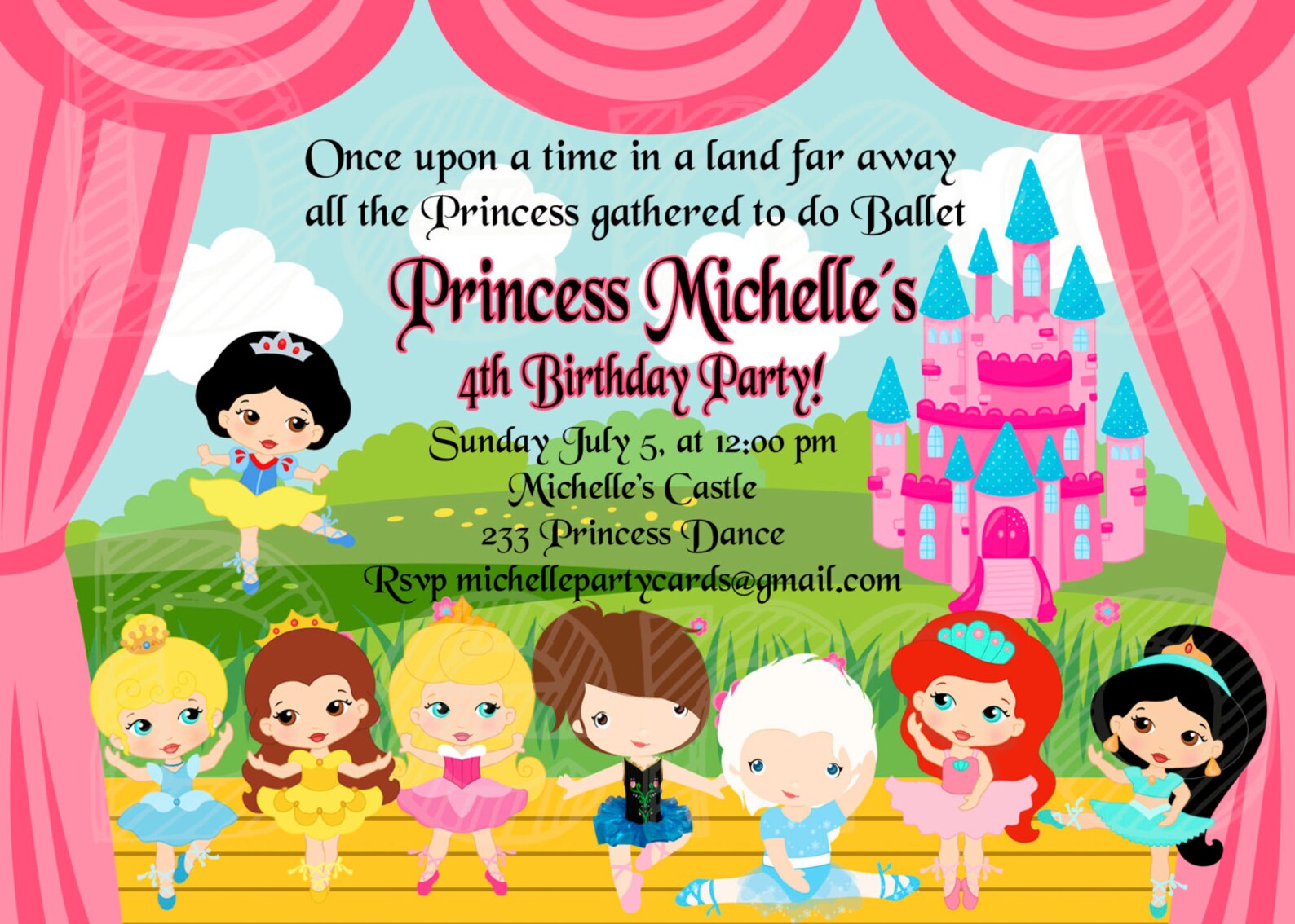 Princess Ballet Party Invitation-princes and Princesses - Etsy