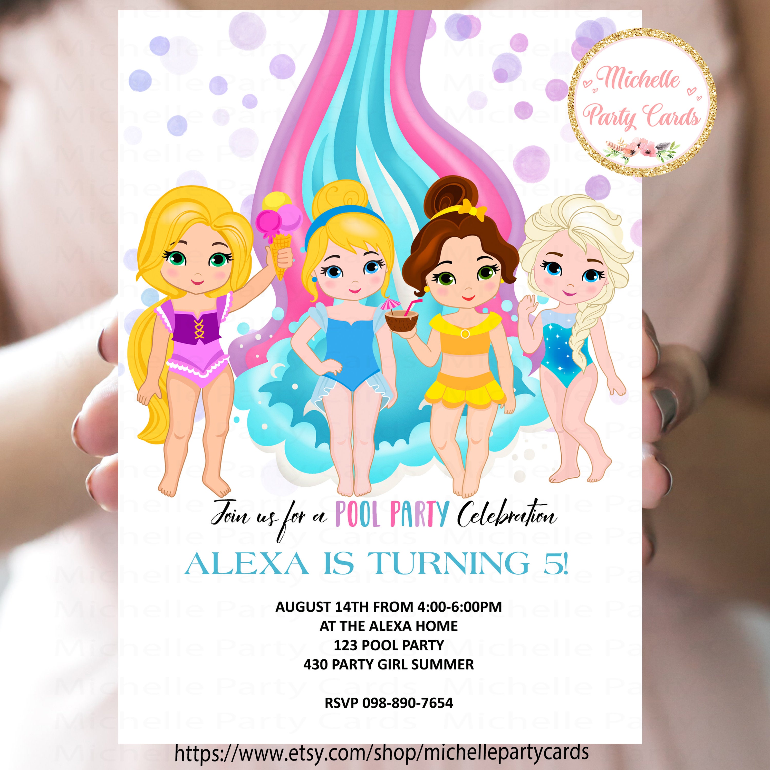 Princess Pool Party Summer Girls Clipart Swimsuits Pool - Etsy Canada