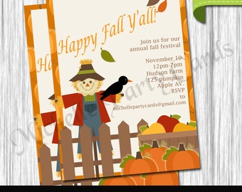 Happy Fall Y'all / Fall Festival Party Invitation - Etsy