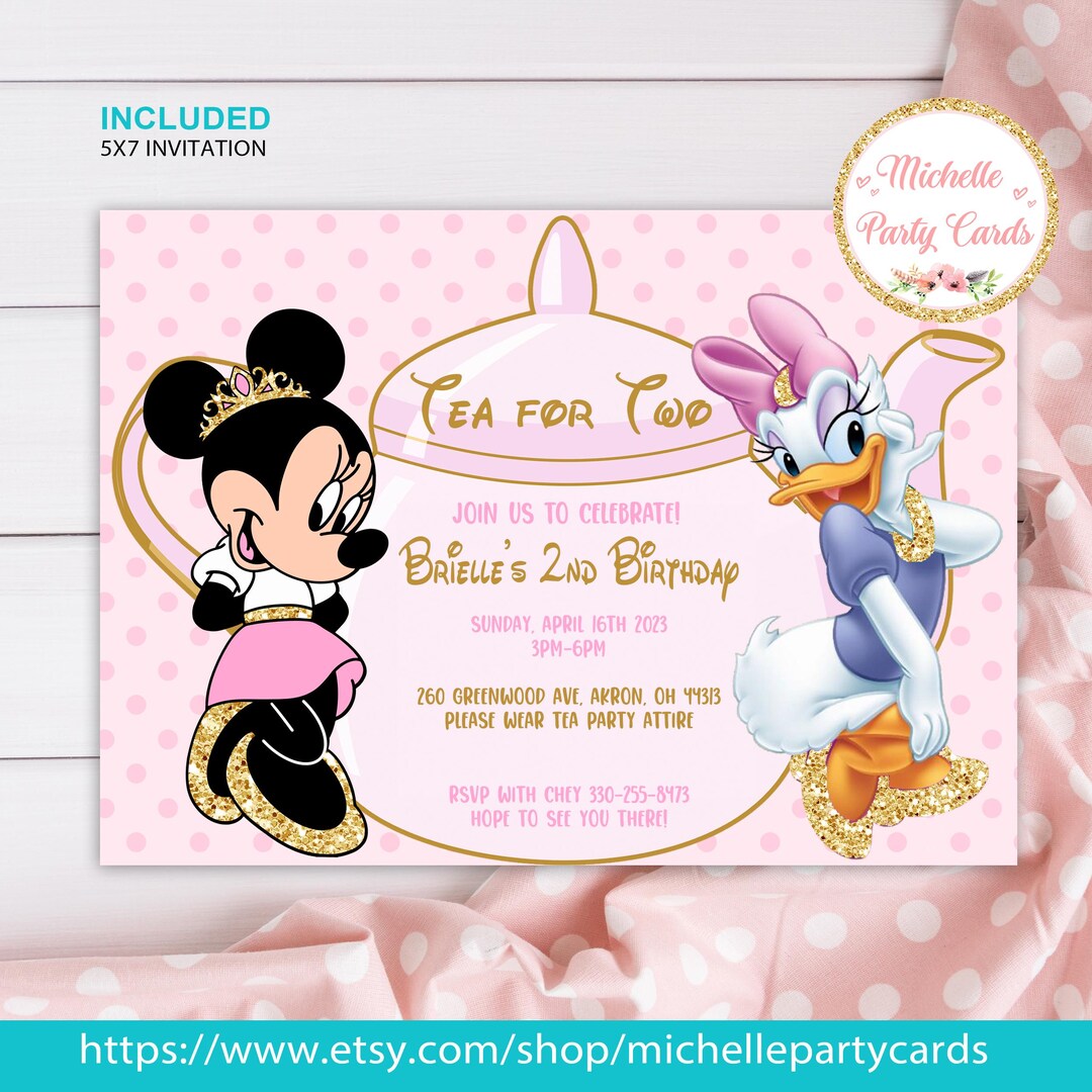 Minnie Par Tea Invitation, Minnie Tea Party, Minnie Tea, Minnie ...