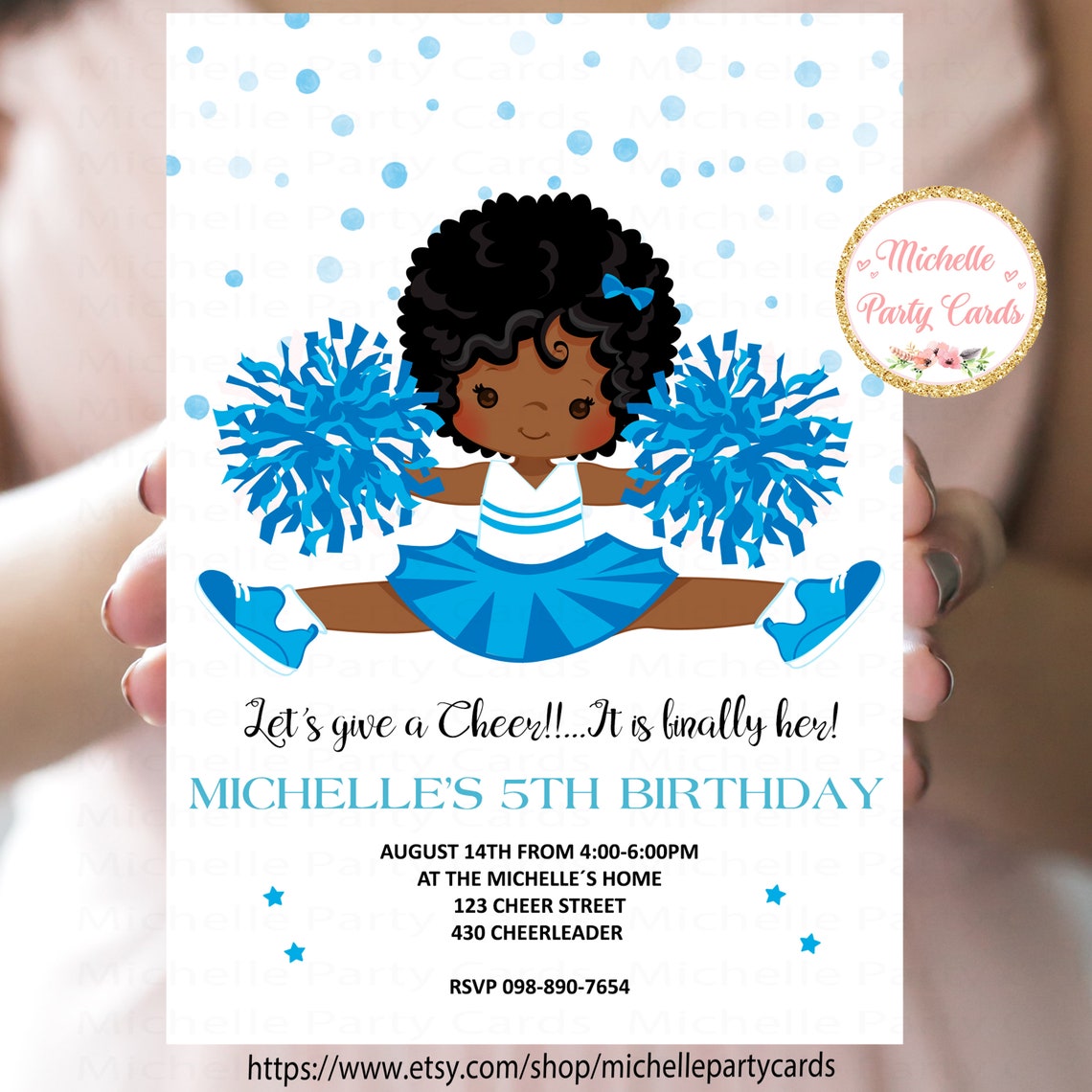 Cheer Invitation Cheerleading Party Birthday Invitation | Etsy
