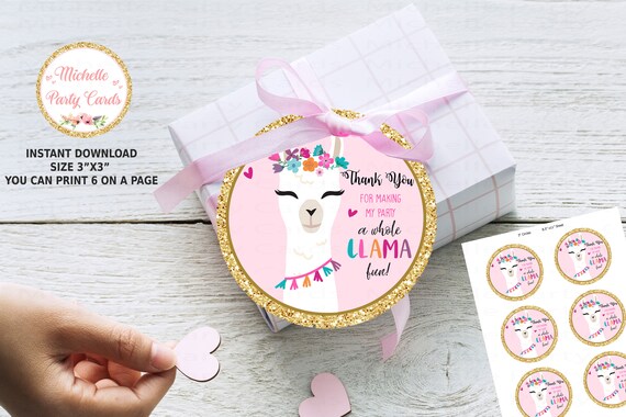 Paper & Party Supplies Popcorn Llama Birthday Party Favor Tags Popcorn ...