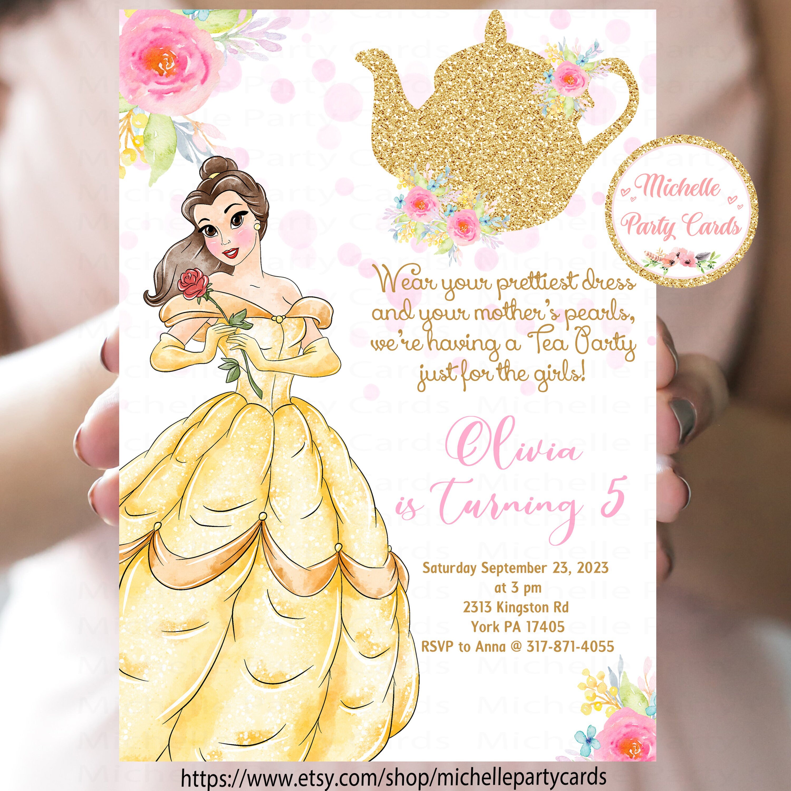 Princess Belle Invitation Card