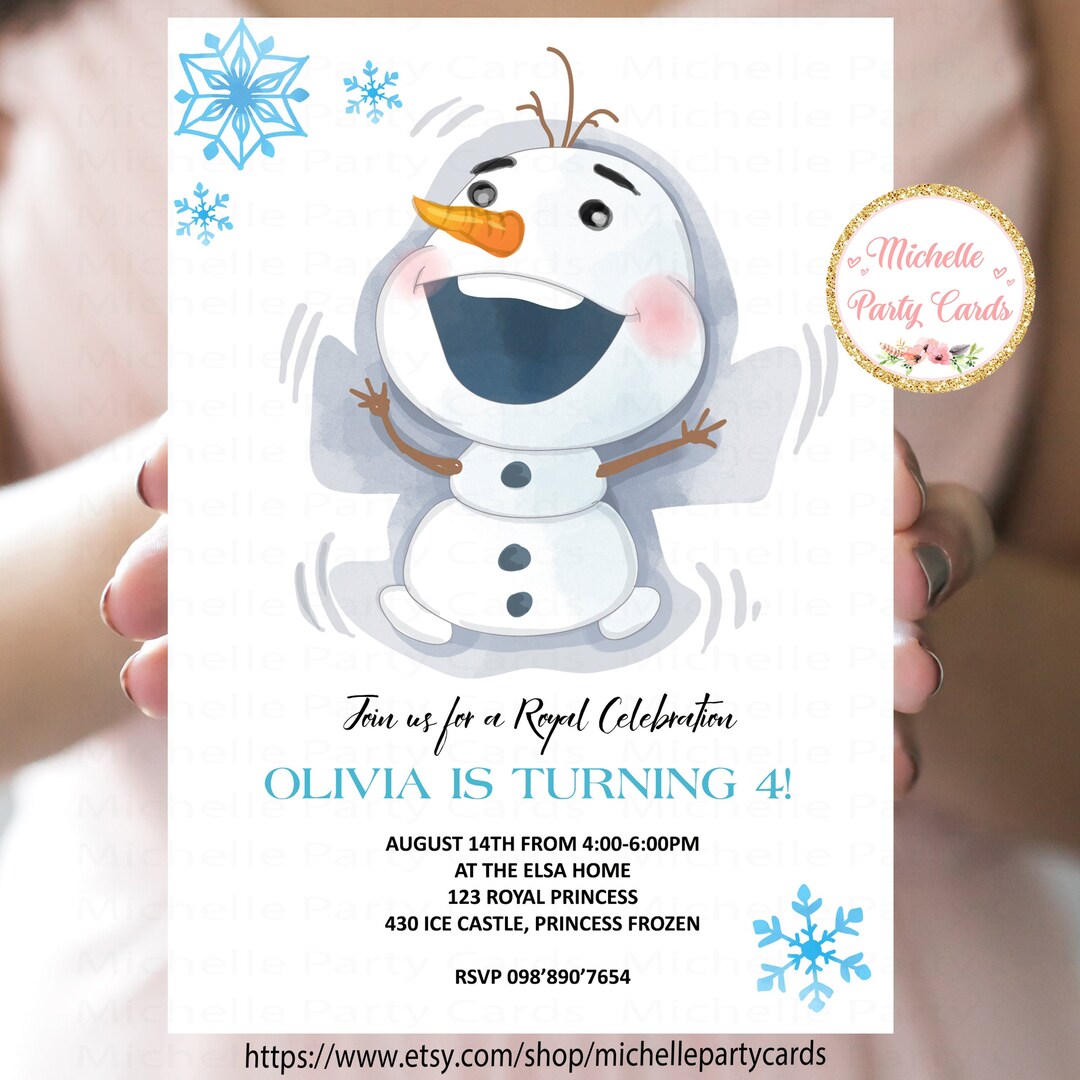 Olaf Invitation, Olaf Birthday, Olaf Party, Frozen Invite, Frozen Party ...
